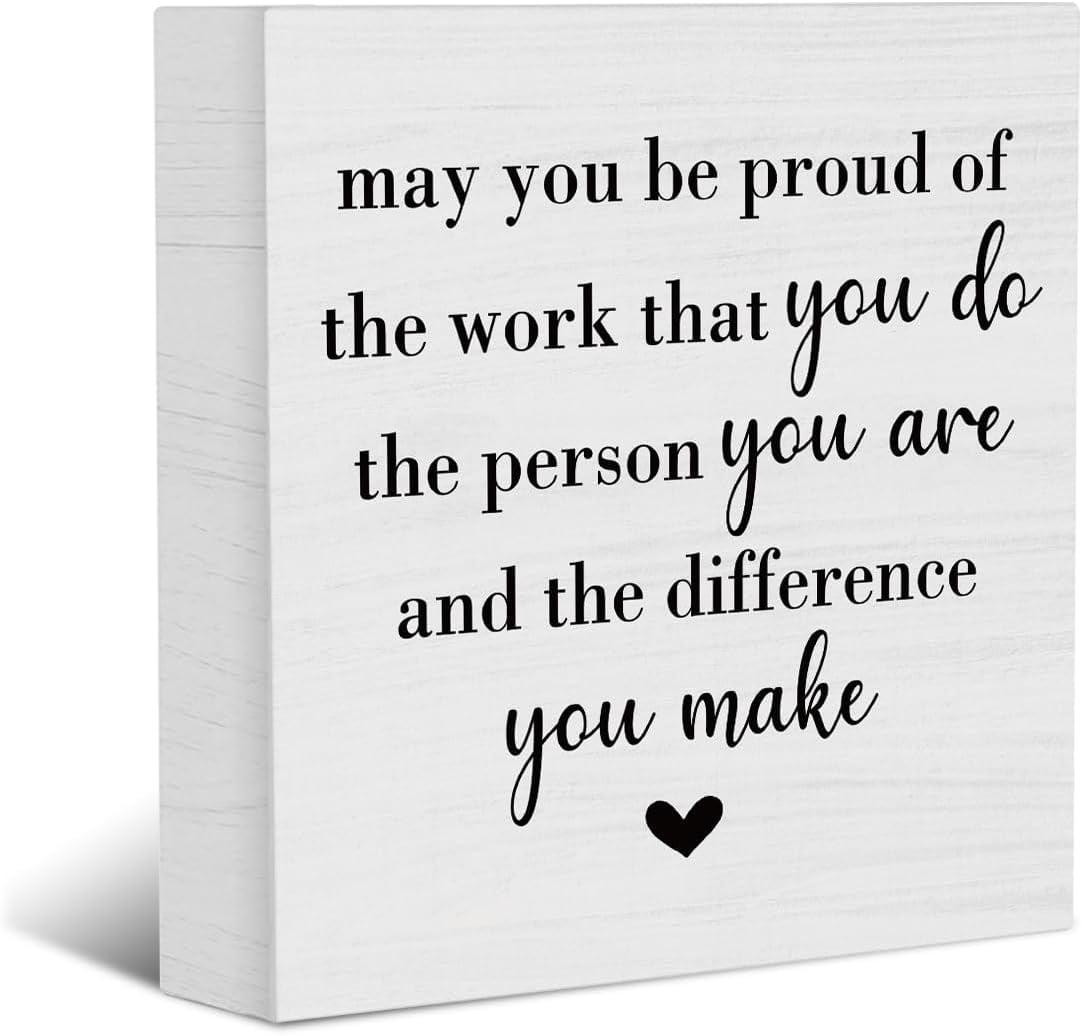 Zomyto 5x5 Inches Inspirational Quotes Wood Block Plaque Box Signs ...