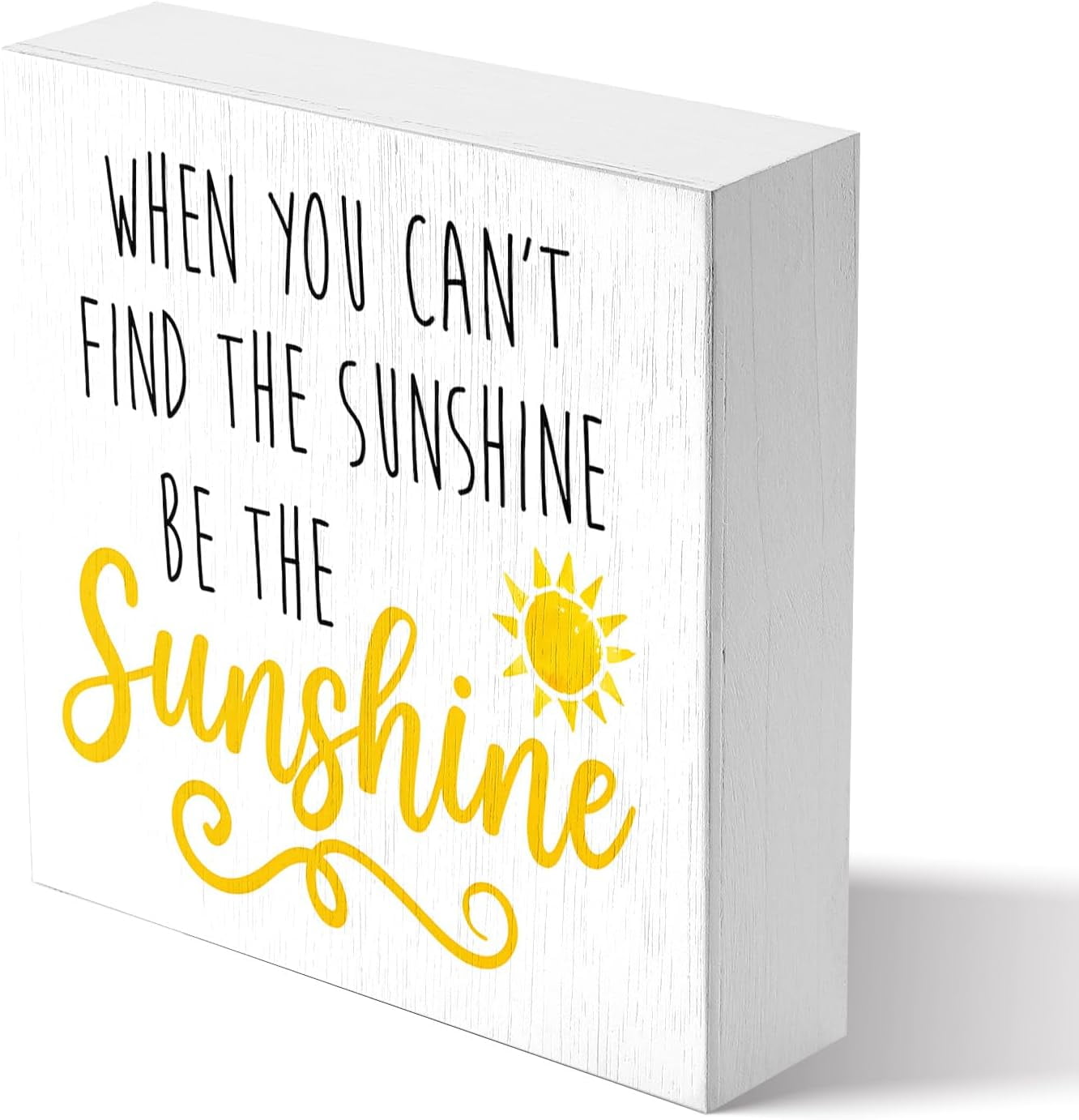 Zomyto 5x5 Inches Inspirational When You Can't Find The Sunshine Be The Sunshine Wooden Box ...
