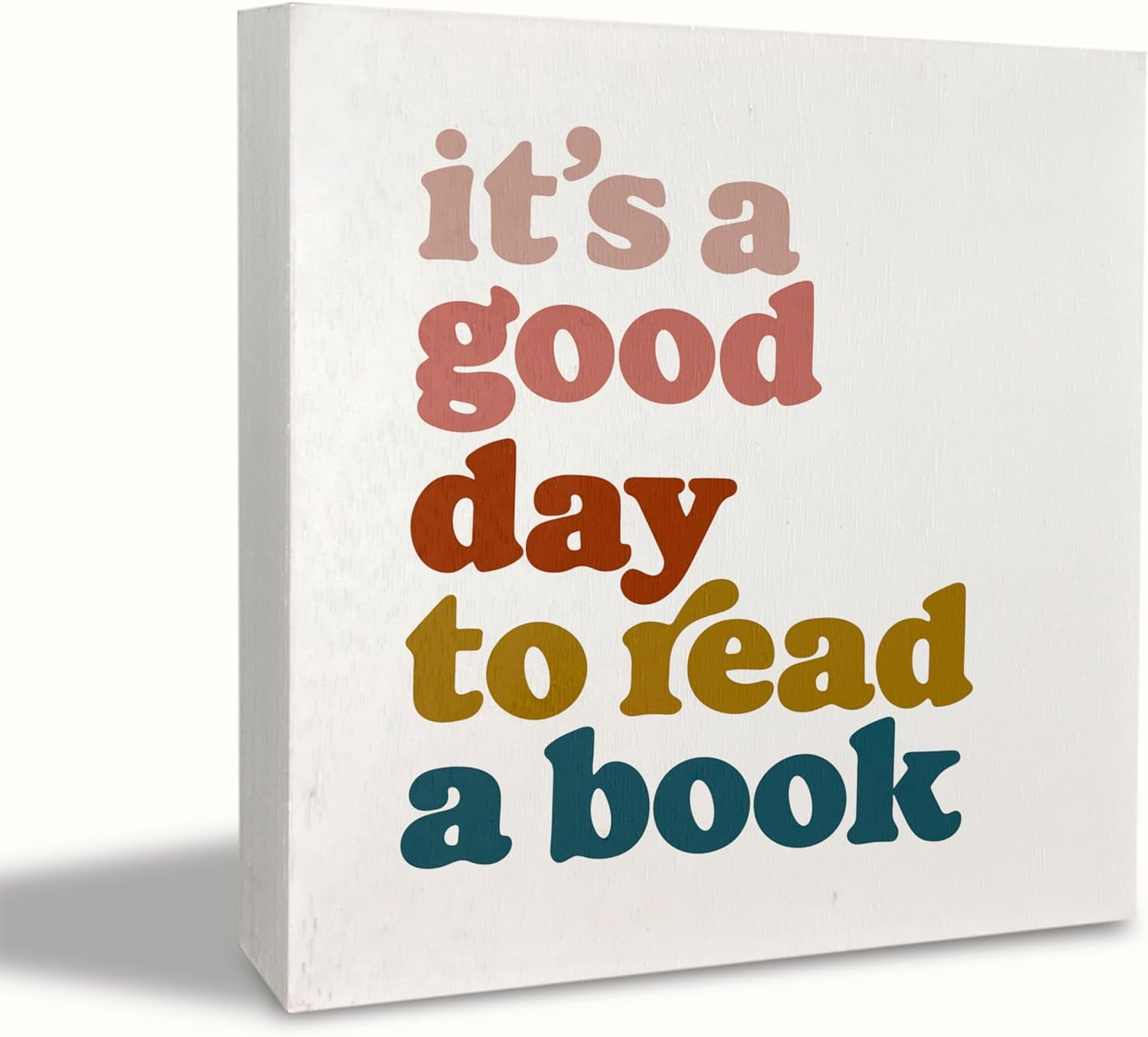 Zomyto 5x5 Inches It's a Good Day to Read a Book Wooden Box Signs ...