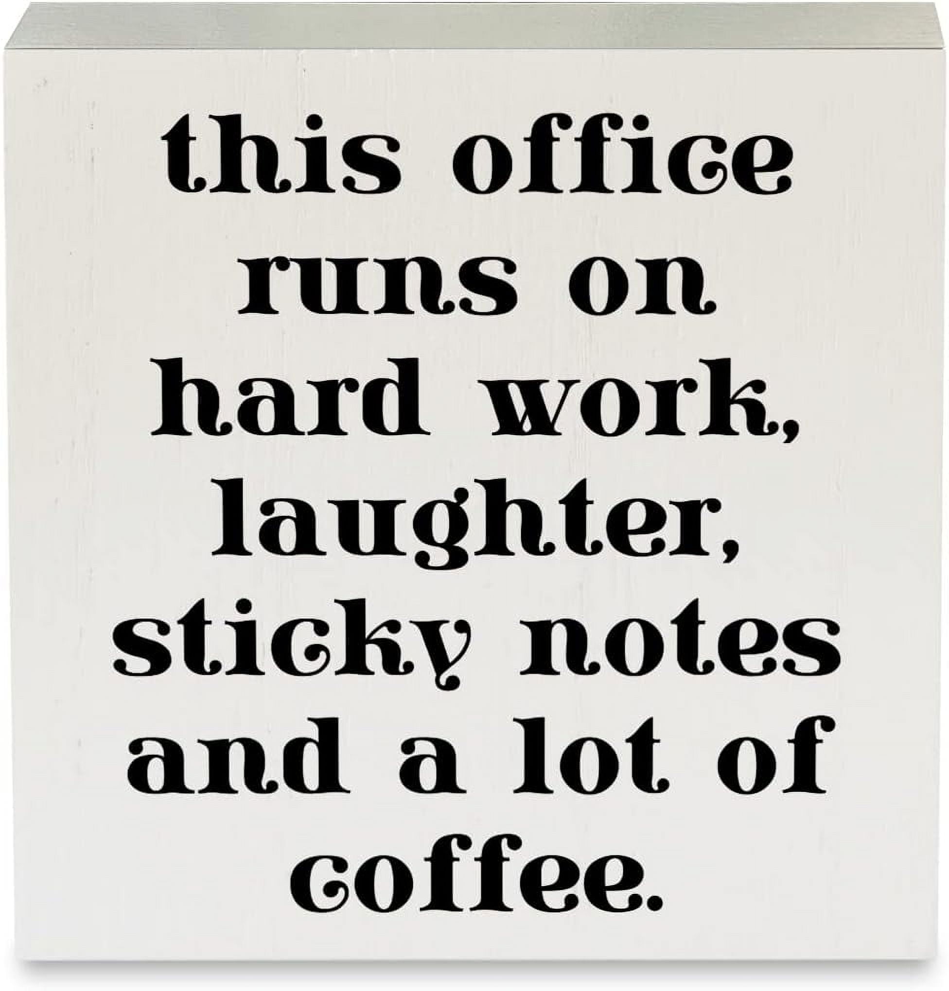 Zomyto 5x5 Inches Office Coffee Wood Box Sign Rustic This Office Runs ...