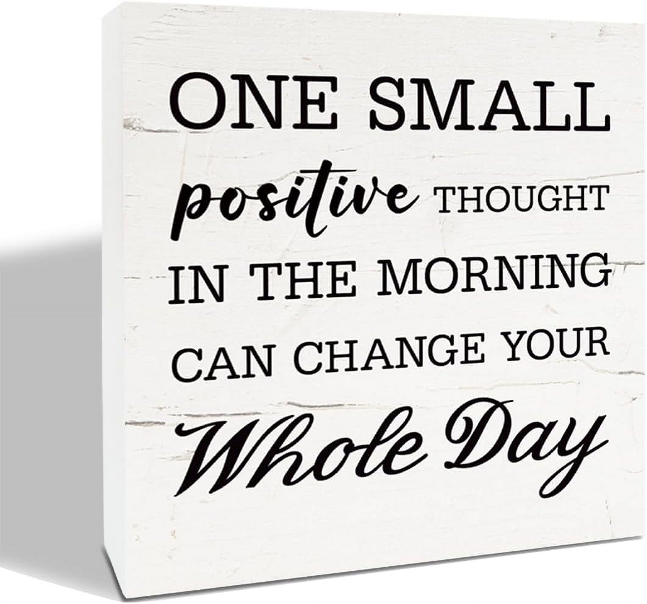 Zomyto 5x5 Inches One Small Positive Thought Sign, Inspirational Wood ...