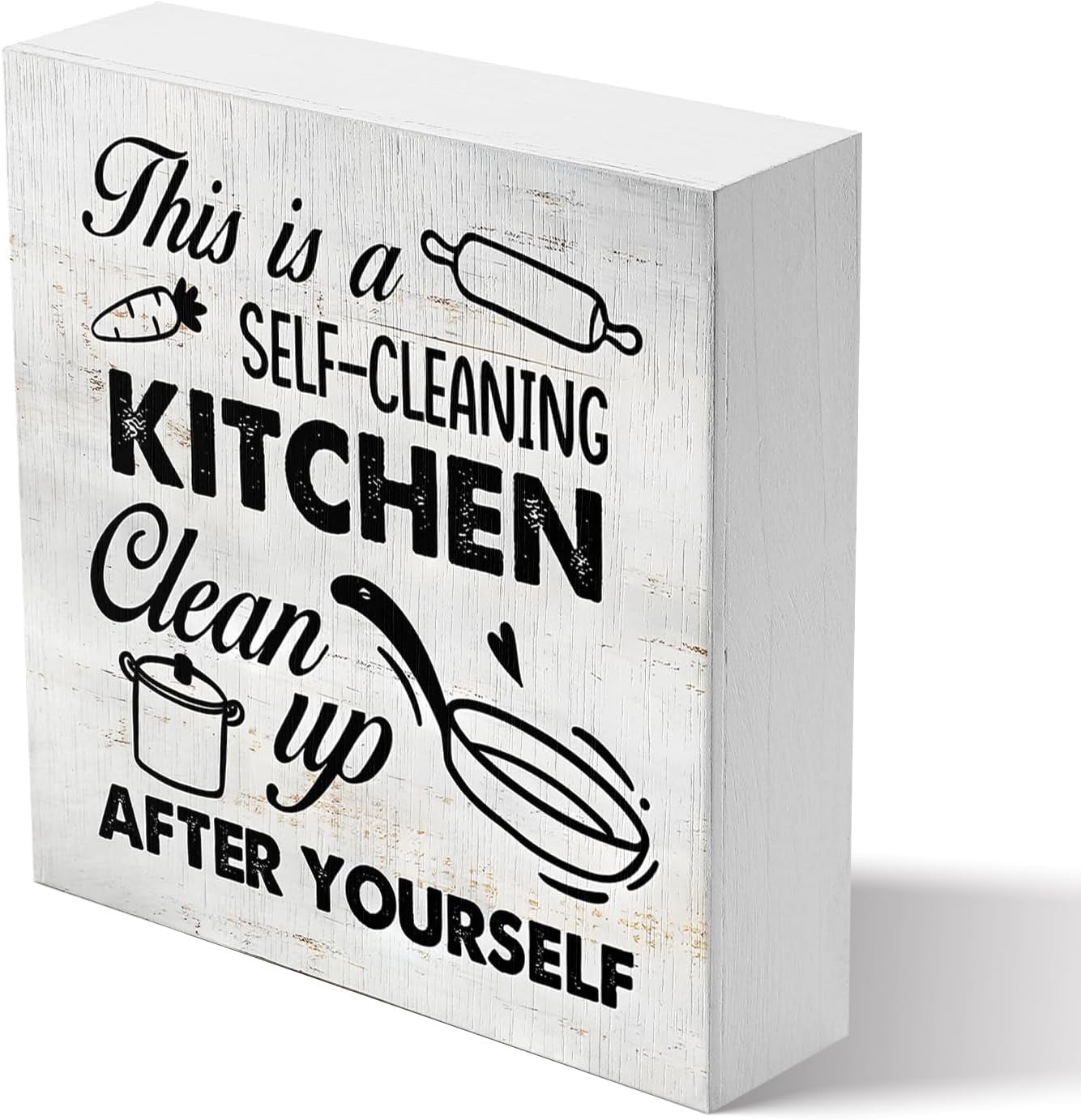 Zomyto 5x5 Inches Rustic This is a Self-Cleaning Wood Box Sign Funny ...