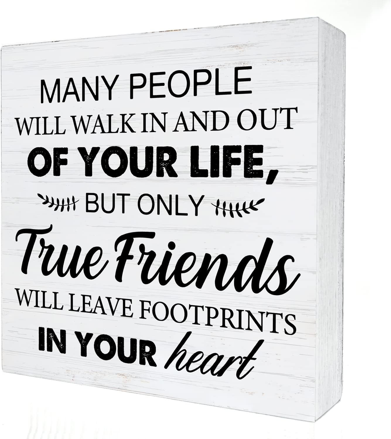 Zomyto 5x5 Inches Rustic Only True Friends Will Leave Footprints in ...