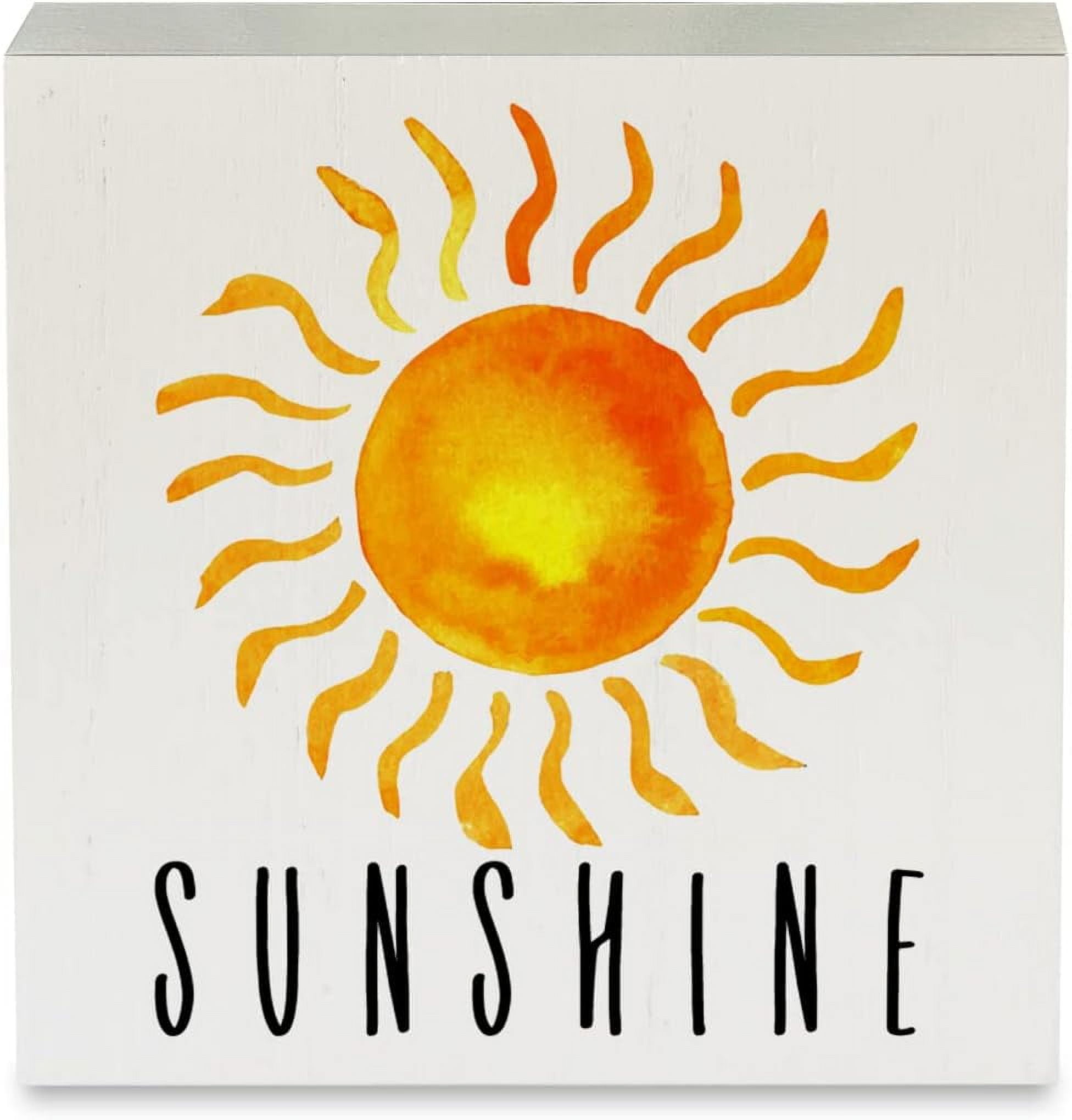 Zomyto 5x5 Inches Sunshine Wood Box Sign Rustic Summer Sun Wooden Box ...