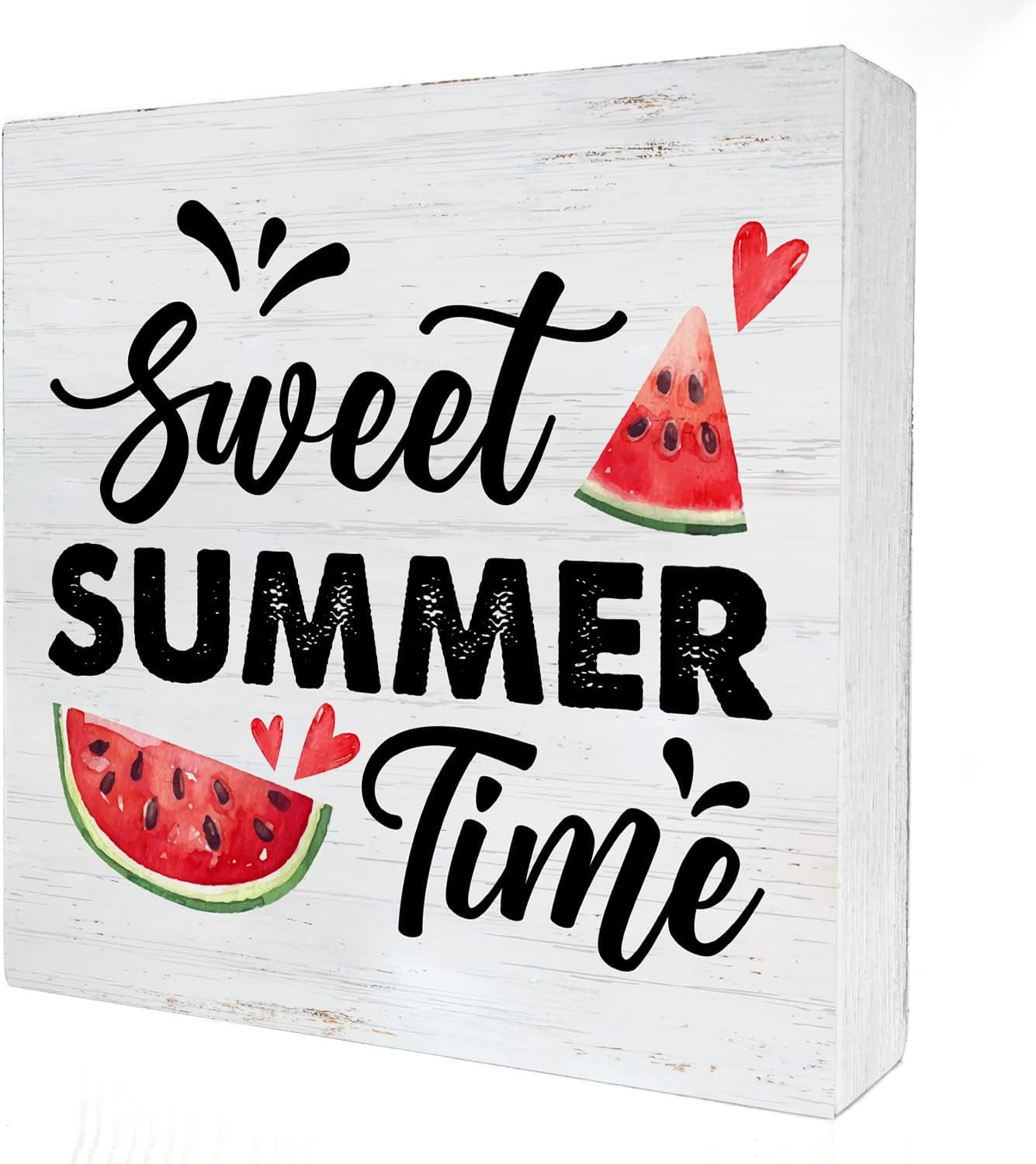 Zomyto 5x5 Inches Sweet Summer Time Wood Box Sign Decor Rustic Summer ...