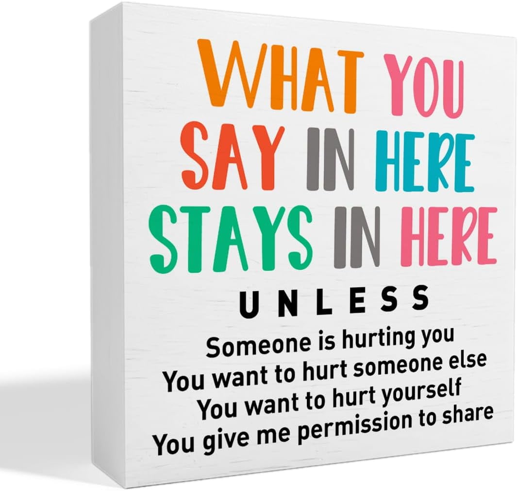 Zomyto 5x5 Inches Therapy Office Desk Decor, Mental Health Decor, What ...