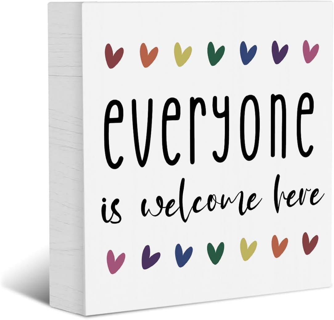 Zomyto 5x5 Inches Welcome Sign,Rustic Wooden Box Sign, Wood Block ...
