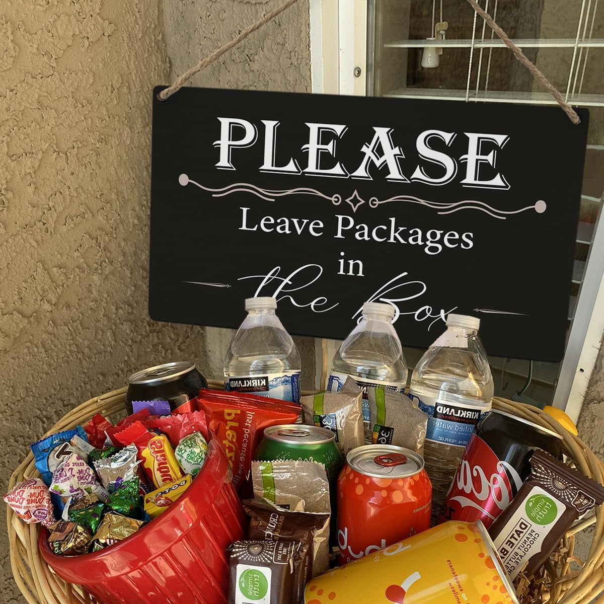 Zomyto 6"x12" Please Leave Packages In The Box Black Wood Wall Decor ...