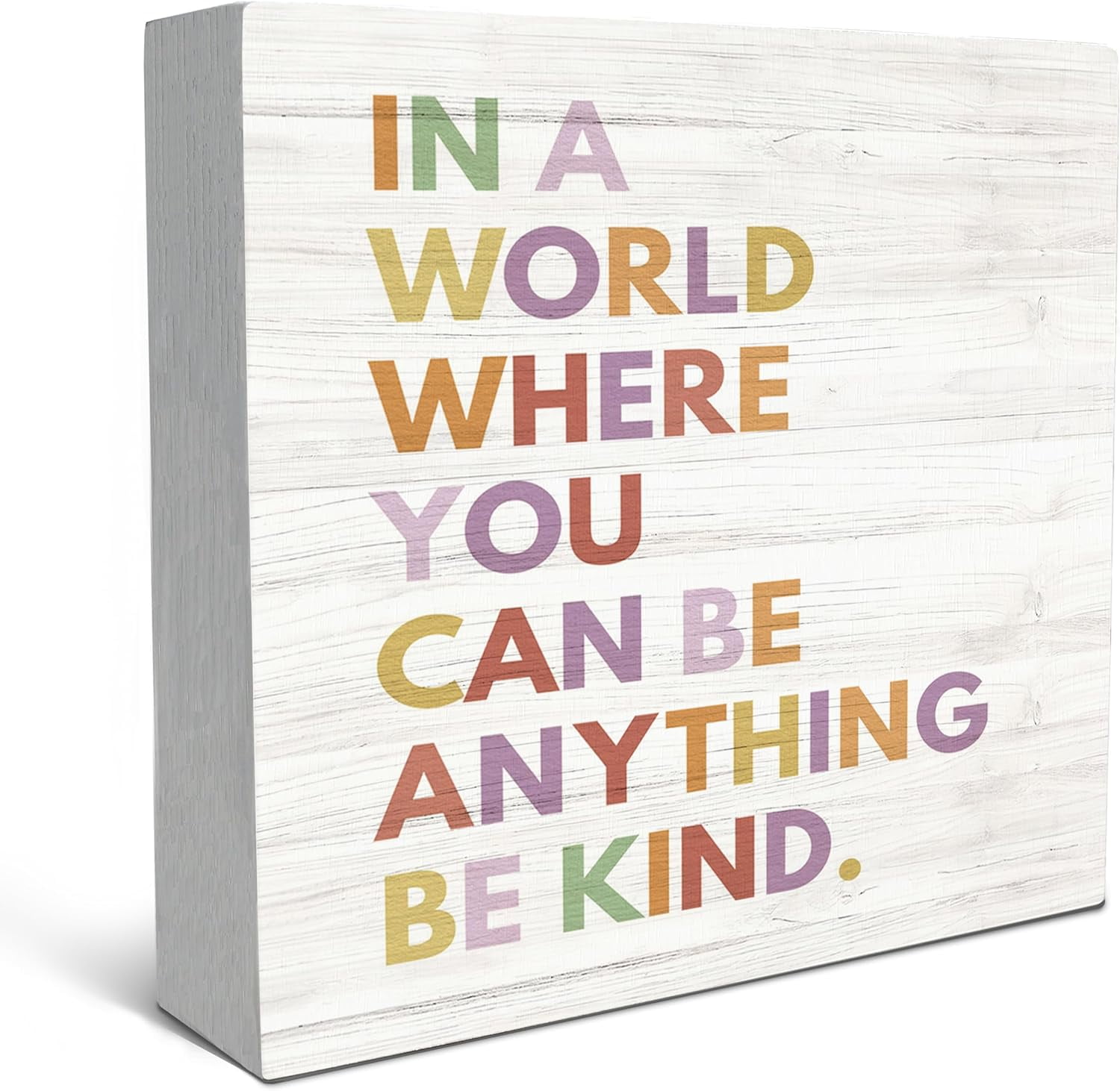 Zomyto 7"x7" Be Kind Wood Box Sign Desk Decor,Be Kind Sign For Office ...