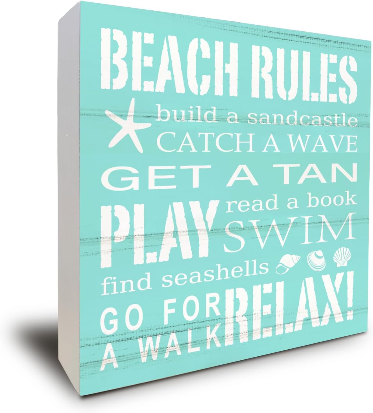 Zomyto 7"x7" Beach Theme Decor, Beach Rules, for Home, Summer Decor ...