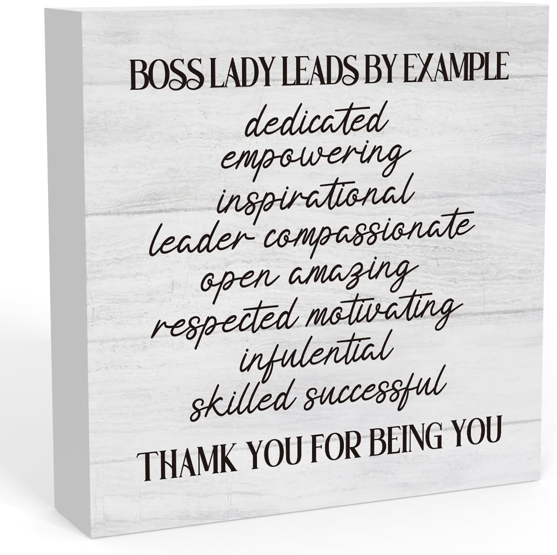 Zomyto 7"x7" Boss Ladys For Women Office Desk Decorations Wood Box Sign ...