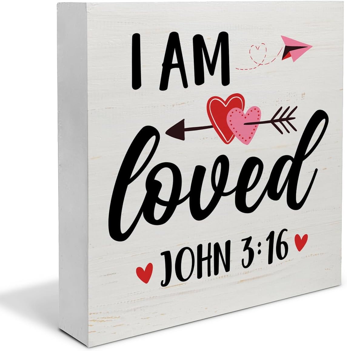 Zomyto 7"x7" Christian Desk Decor, Rustic I Am Loved Scriptures Wooden ...