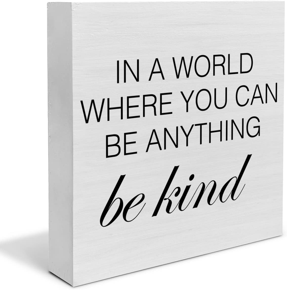 Zomyto 7"x7" Country Be Kind Wood Box Sign Decor Desk Sign Positive ...