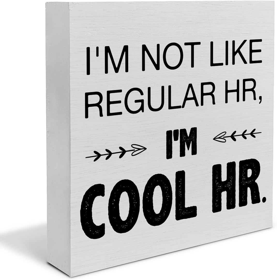 Zomyto 7"x7" Funny Human Resources Wooden Box Sign Desk Decor,Rustic I ...