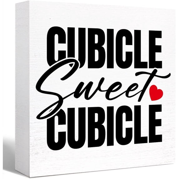 Zomyto 7"x7" Funny Office Wood Box Sign Cubicle Sweet Cubicle Wooden ...