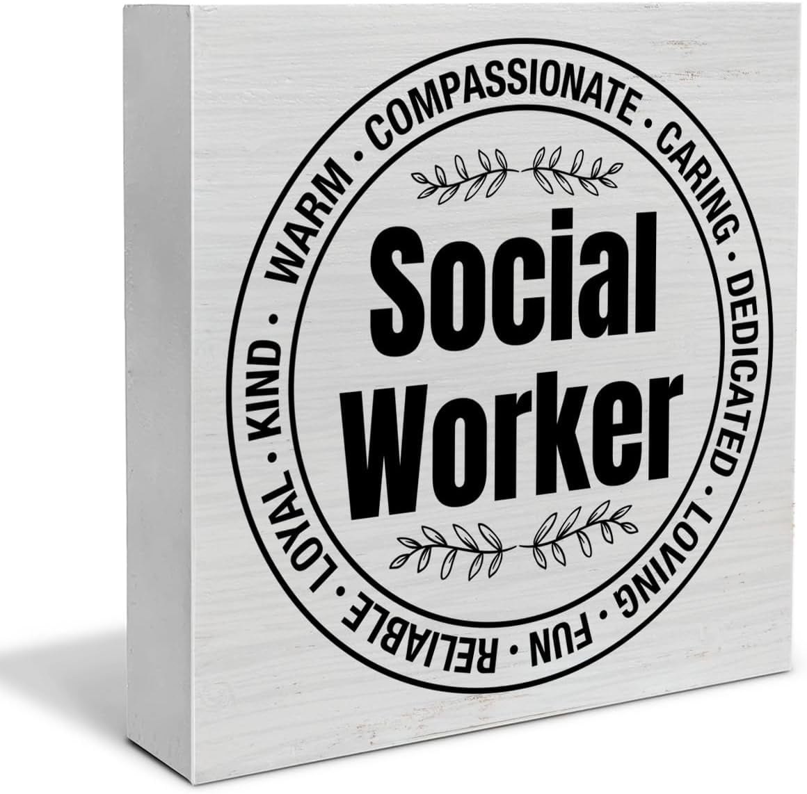 Zomyto 7"x7" Gifts for Social Worker, Social Worker Wooden Sign Home ...