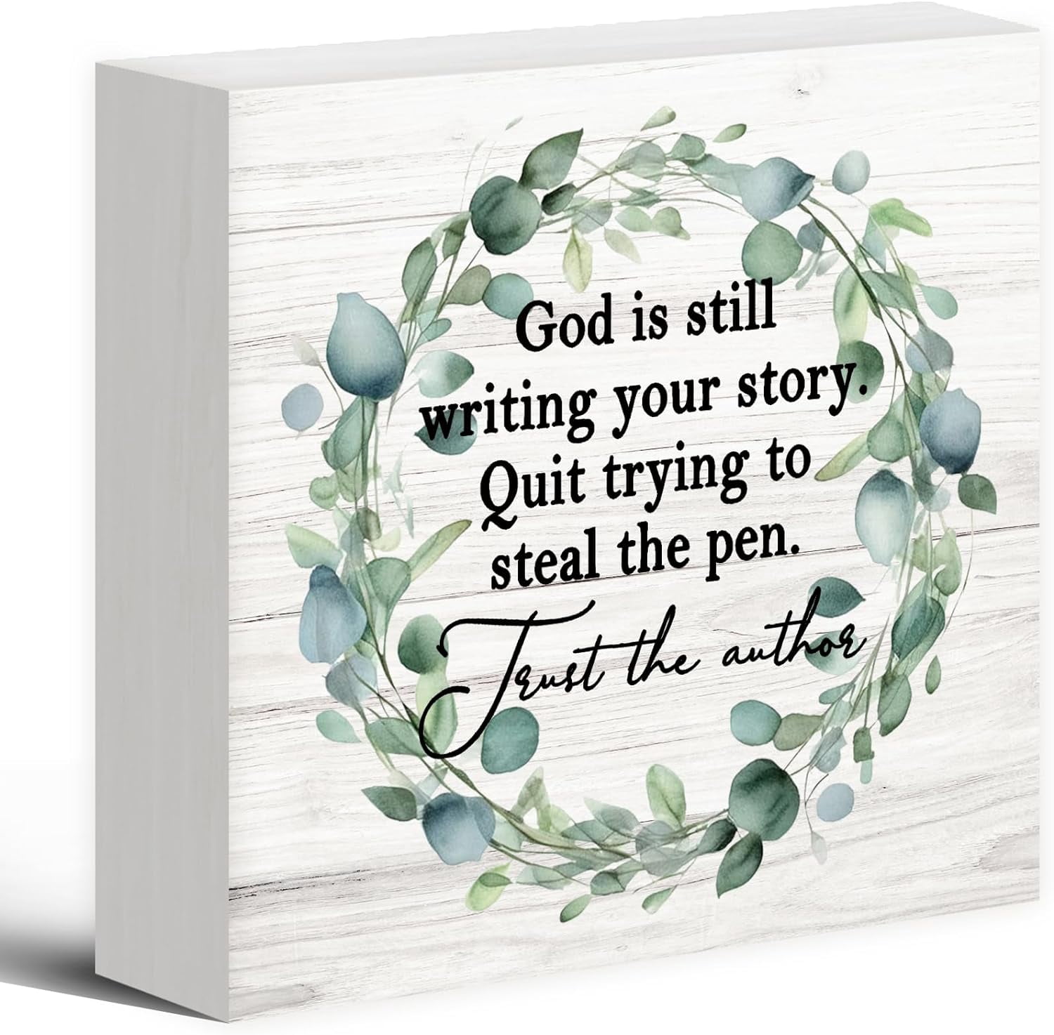 Zomyto 7"x7" God Is Still Writing Your Story,Wood Box Sign Desk ...