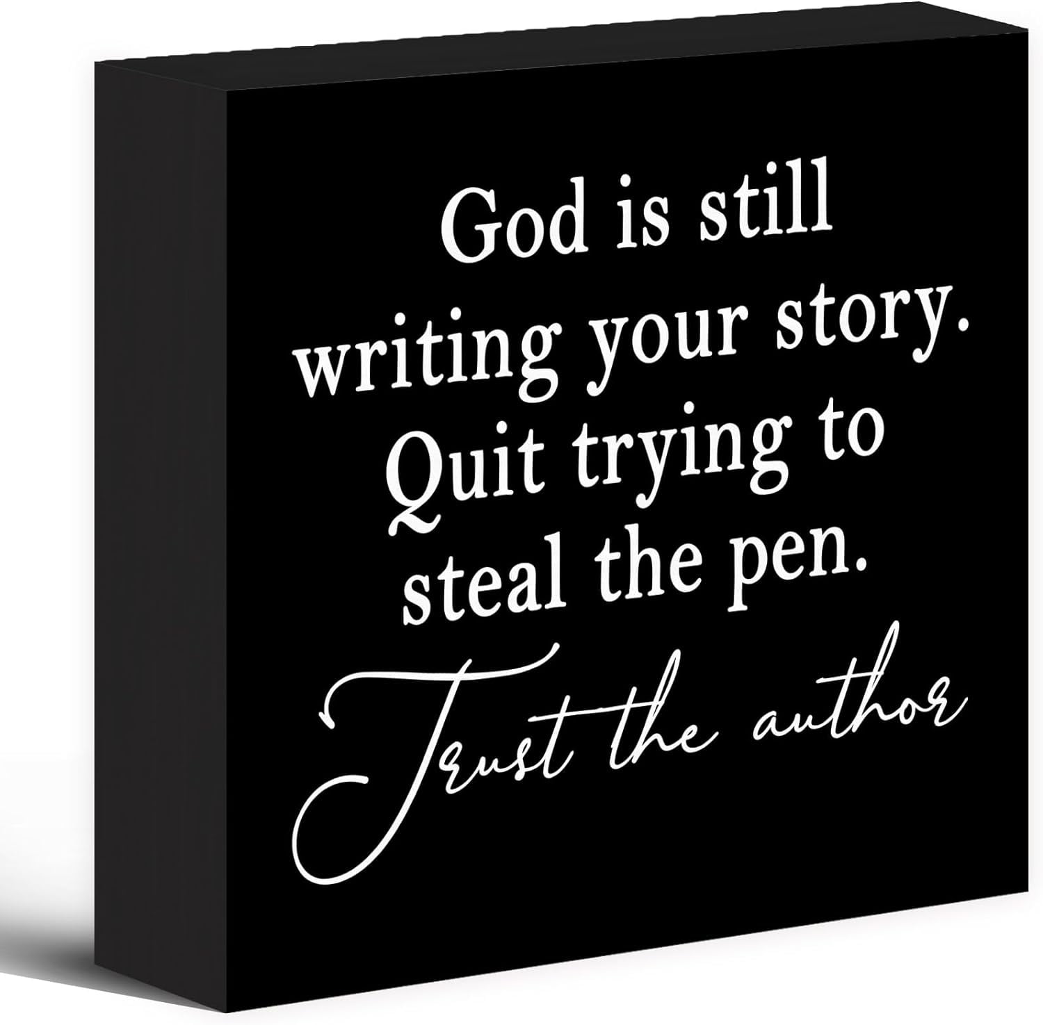Zomyto 7"x7" God Is Still Writing Your Story Wood Box Sign Desk Decor ...