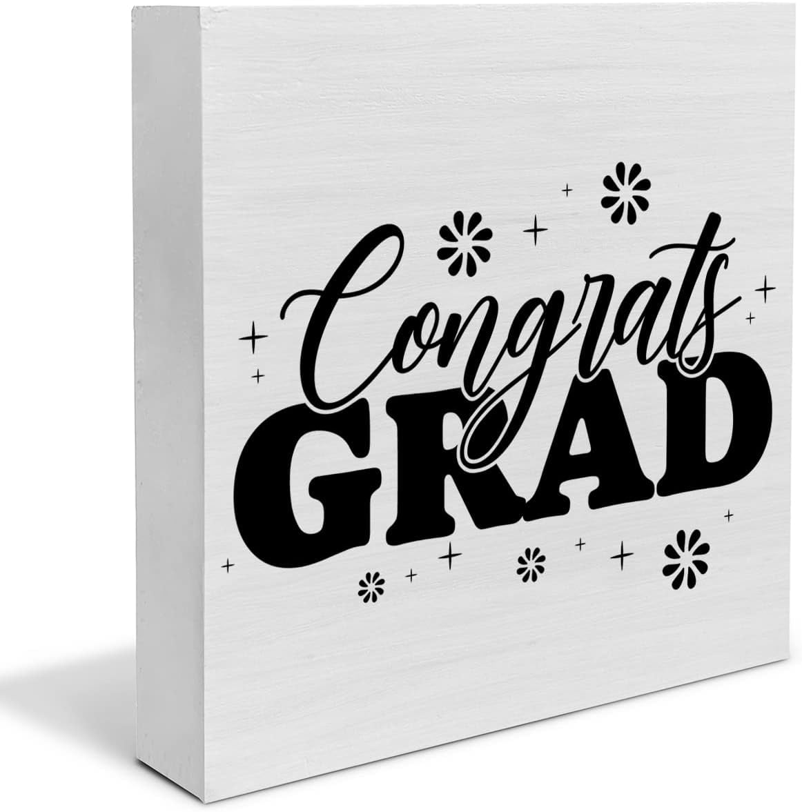 Zomyto 7"x7" Graduation Wood Box Sign Decor Desk Sign Congrats Grad ...