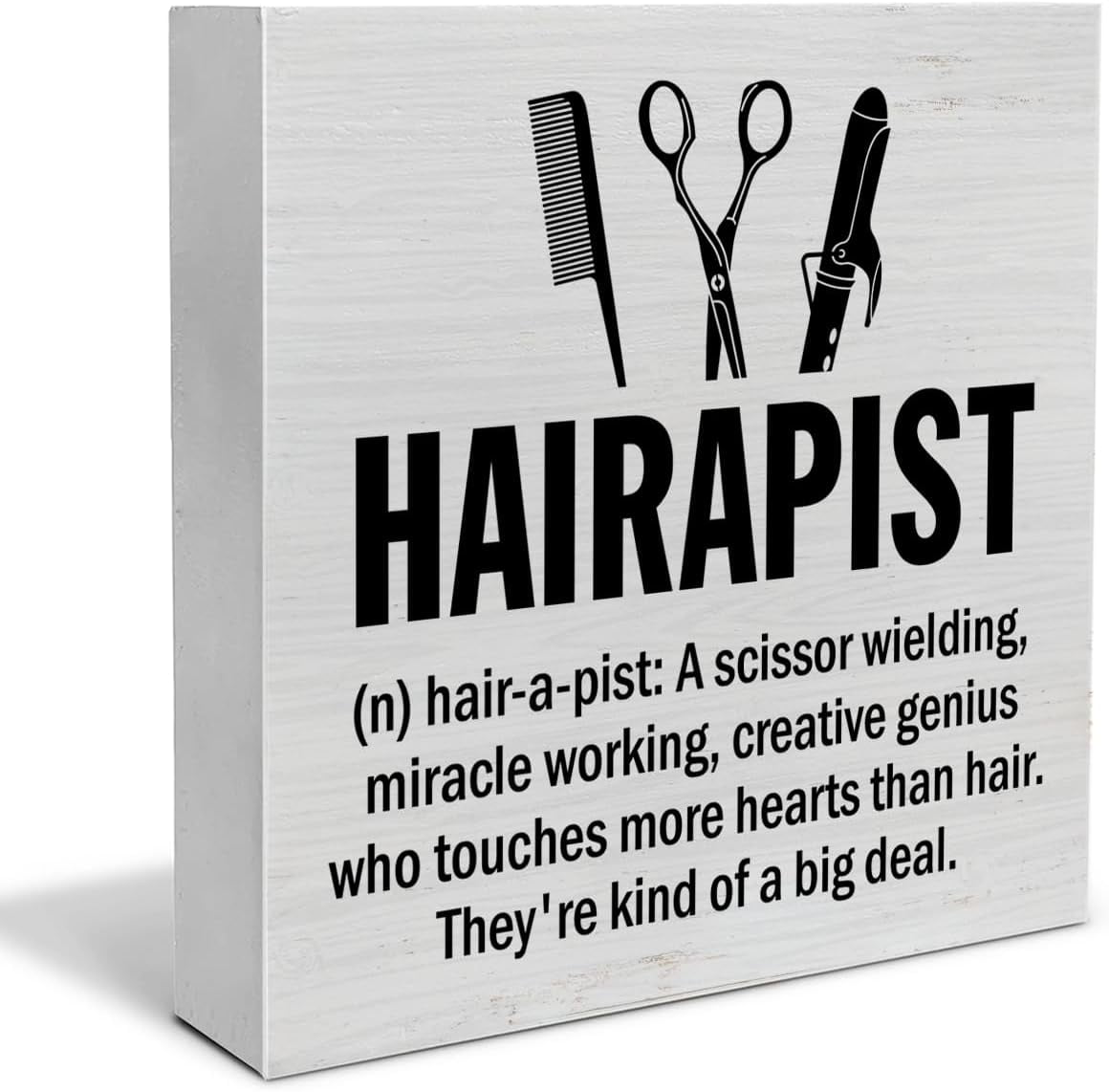 Zomyto 7"x7" Hairstylist Gifts, Hair Salon Decor Hairapist Definition ...