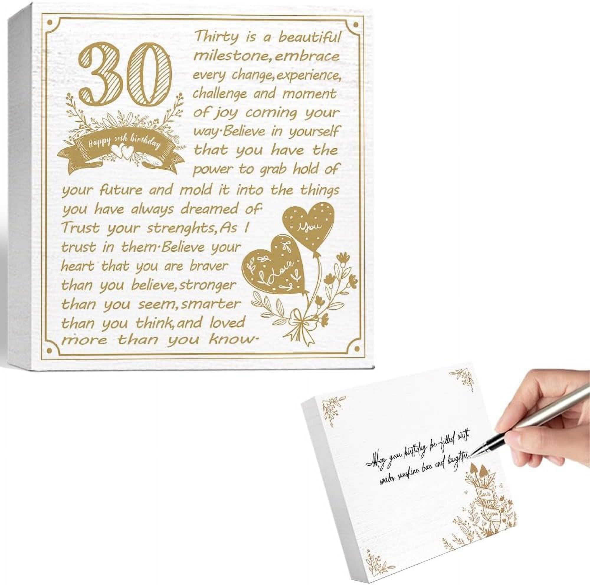 Zomyto 7"x7" Happy 30th Day Wooden Block Sign,Vintage 30th Birthday ...