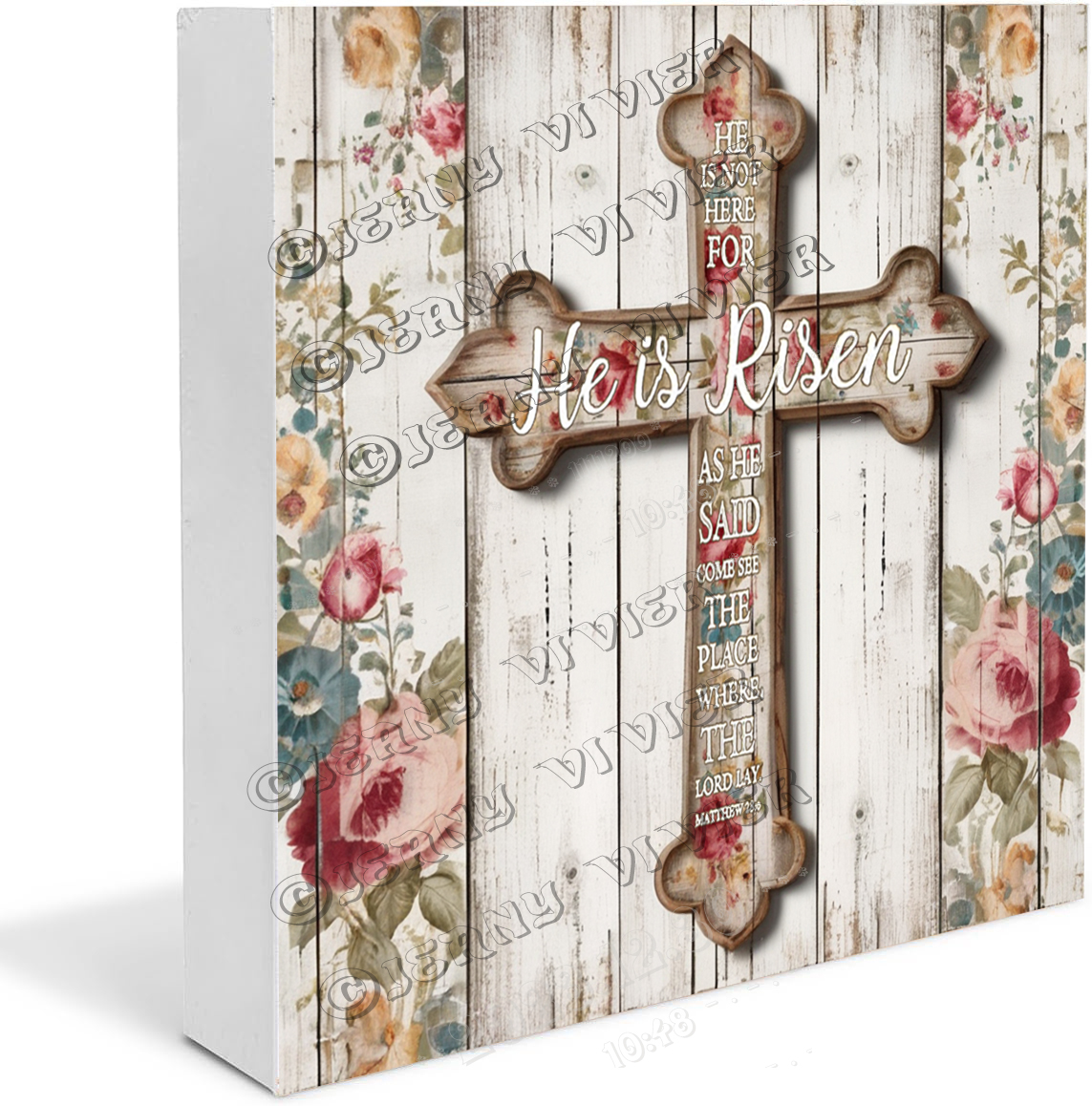 Zomyto 7"x7" He Is Risen Wooden Box Sign Table Centerpieces for Party ...