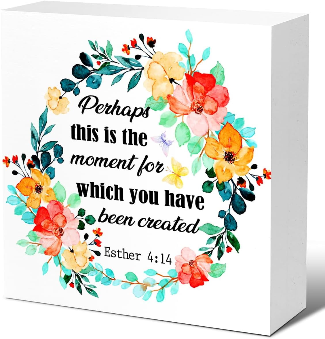 Zomyto 7"x7" Holy Bible Quote Wood Block Sign,Perhaps This Is the ...