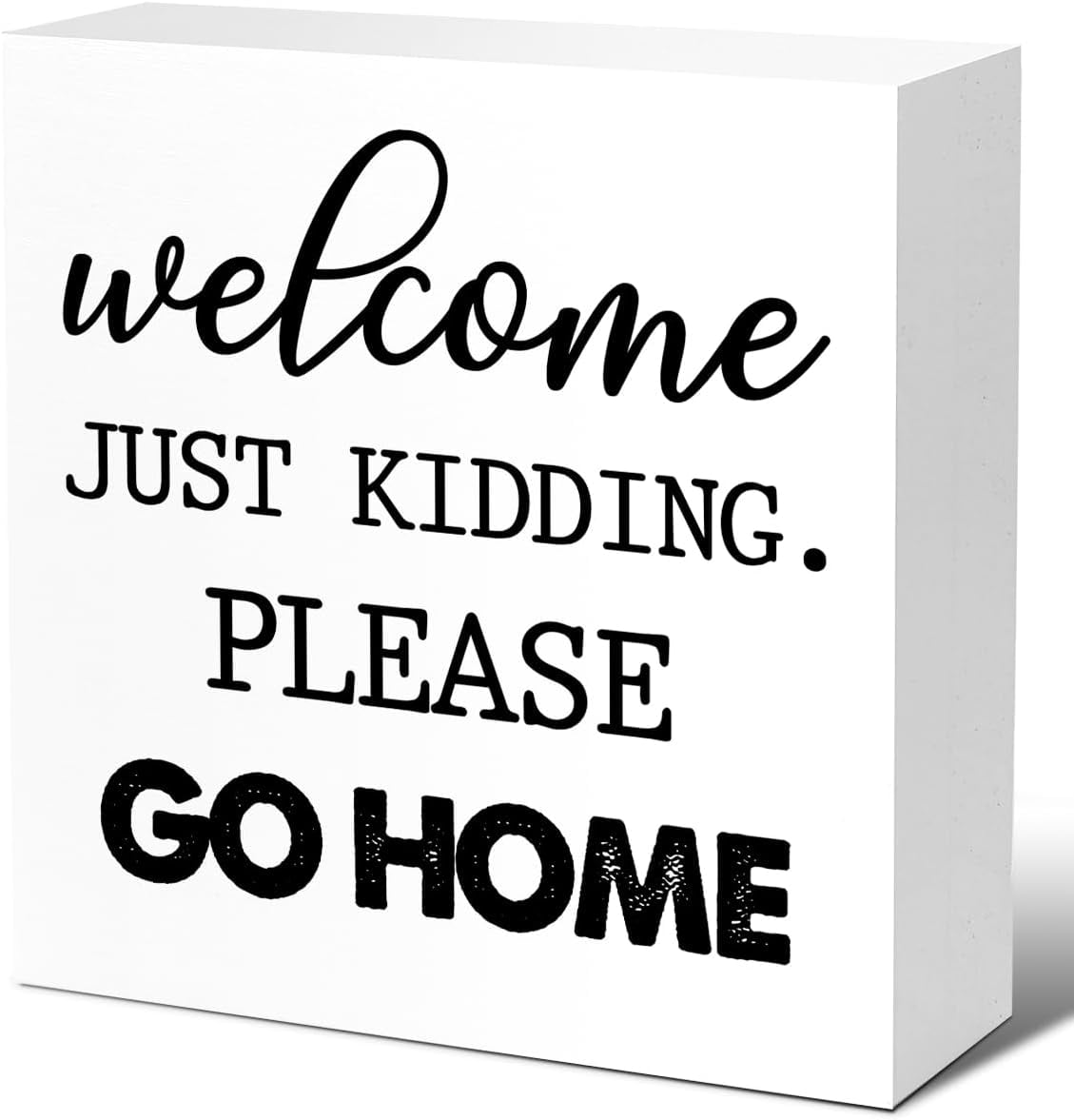 Zomyto 7"x7" Housewarming Gift Living Room Decor Wood Block Signs ...