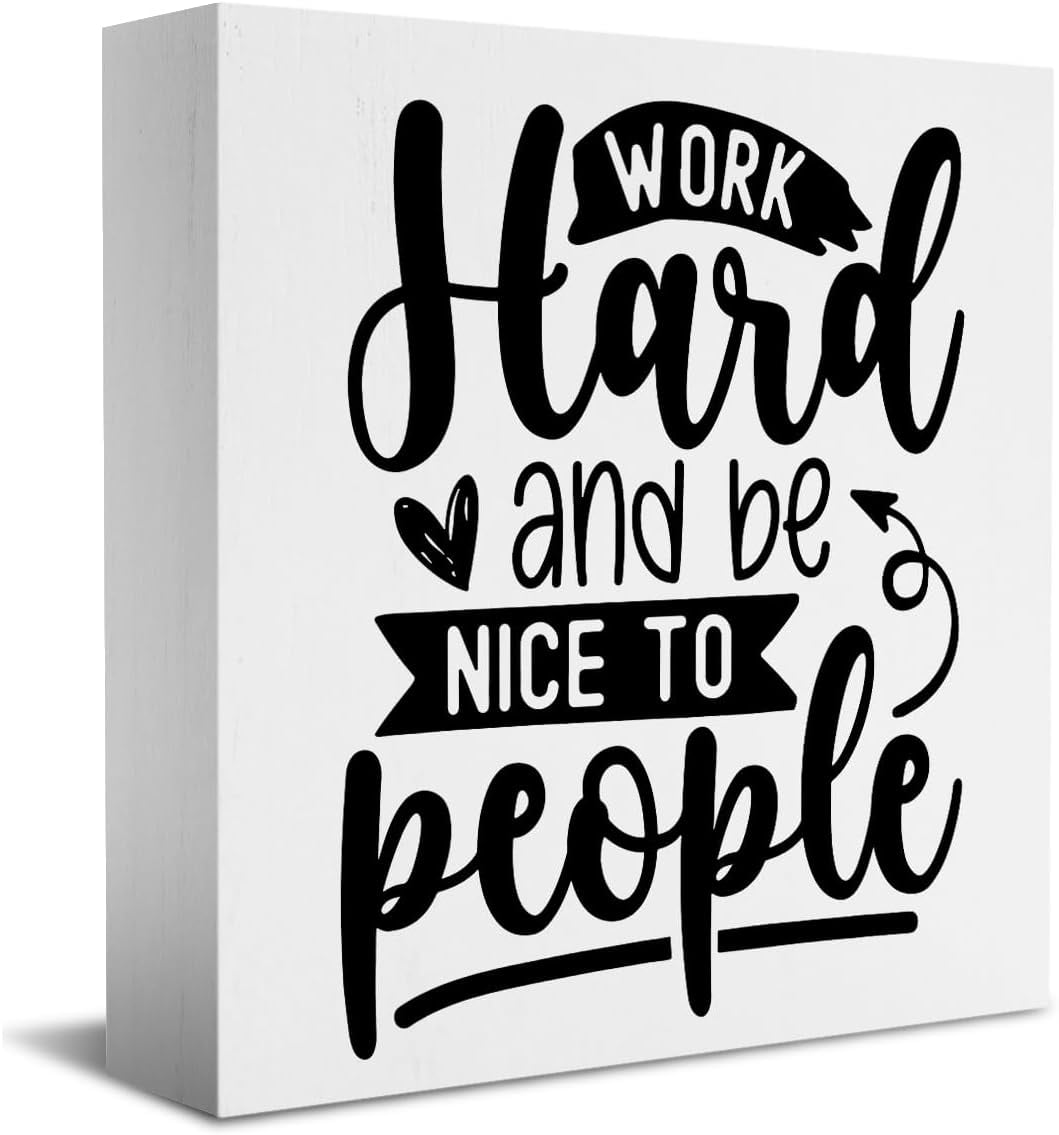 Zomyto 7"x7" Inspirational Offices for Coworkers Wooden Box Sign Home ...