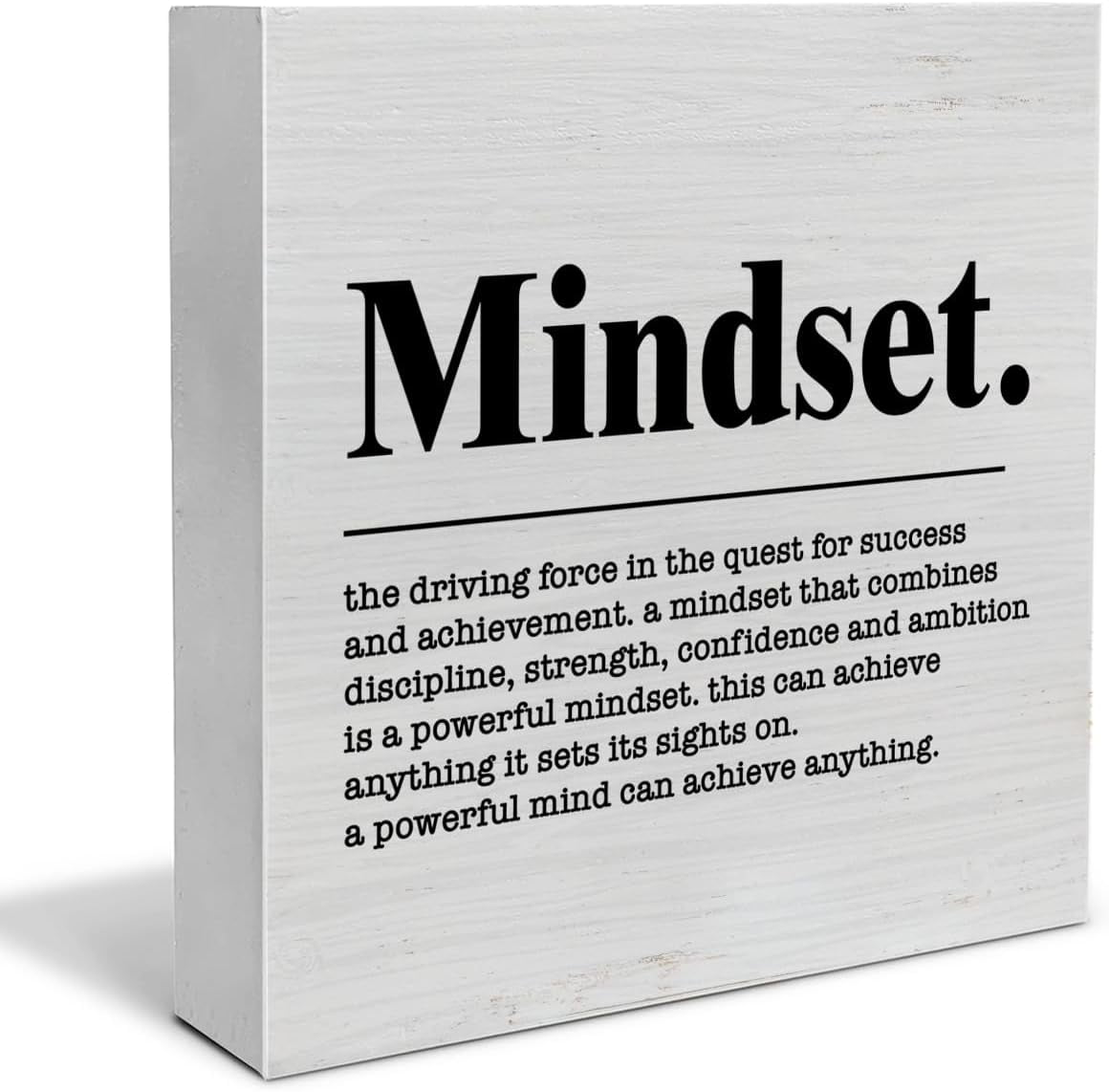 Zomyto 7"x7" Inspirational Sign Mindset Definition Wooden Sign Home ...