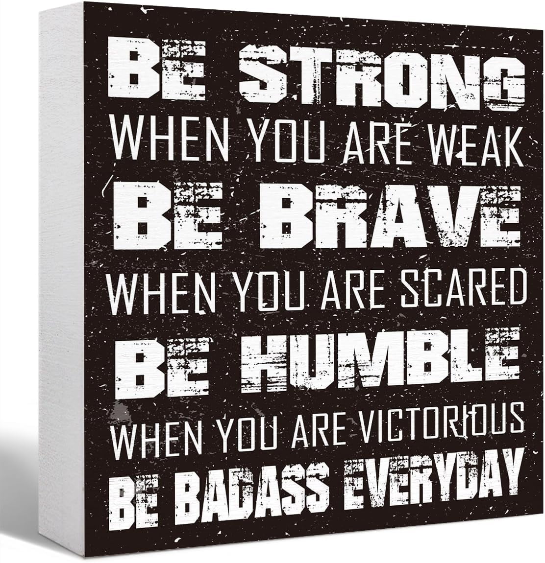 Zomyto 7"x7" Inspirational Wood Box Sign Be Strong When You are Weak ...