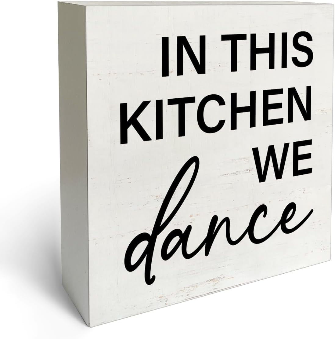 Zomyto 7"x7" Kitchen Sign in This Kitchen We Dance Wooden Block Sign ...