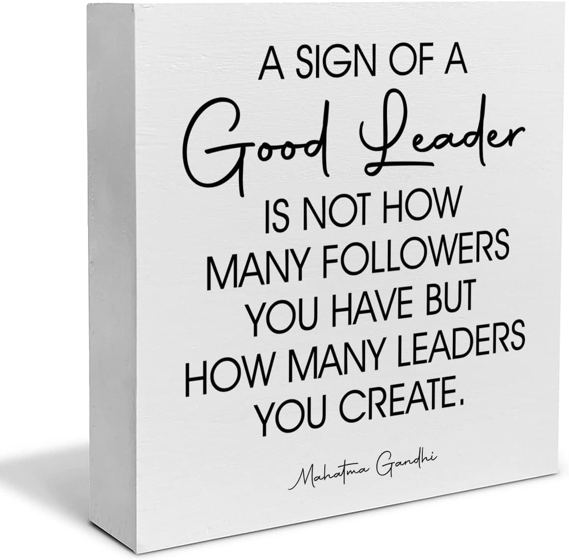 Zomyto 7"x7" Leadership Decorative Wooden Box Sign a Sign of a Good ...