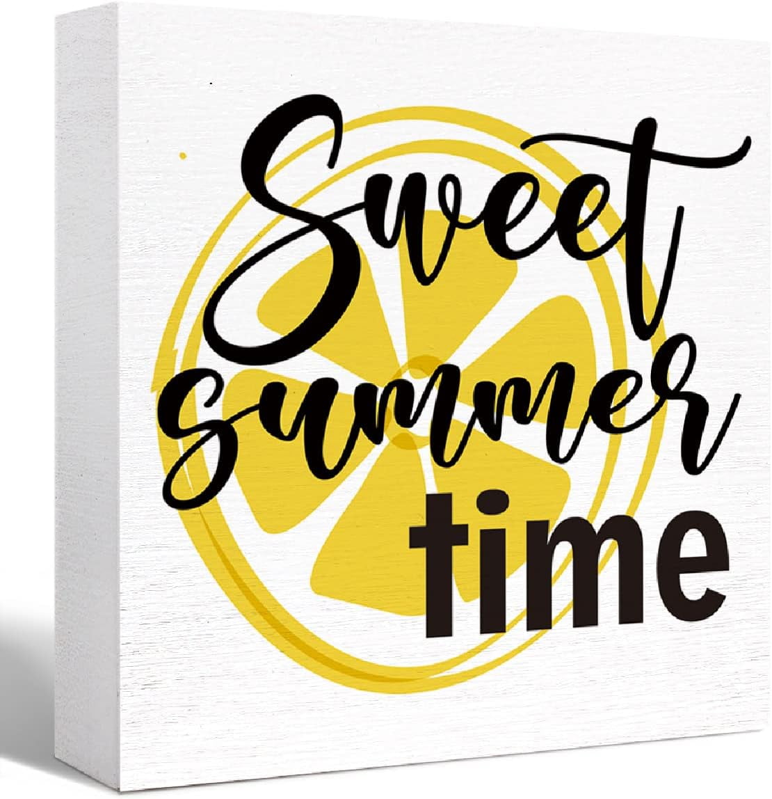 Zomyto 7"x7" Lemon Decor Wood Box Sign Sweet Summer Time Lemon Wooden ...