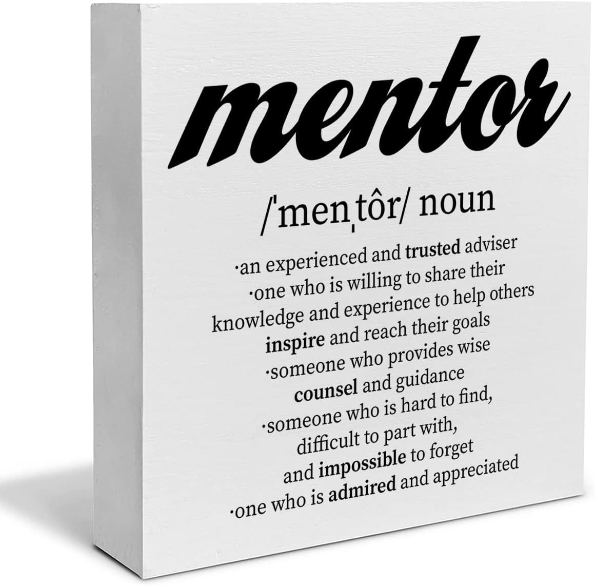 Zomyto 7"x7" Mentor Definition Decorative Wooden Box Sign Mentor Boss ...