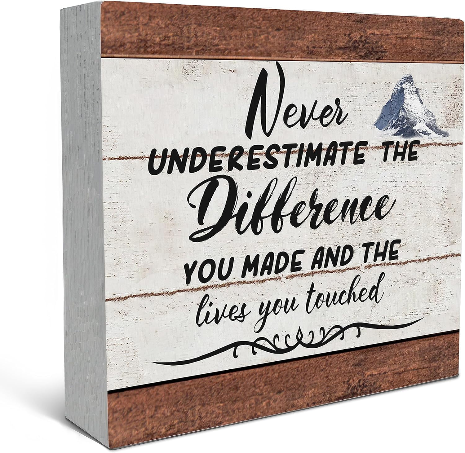 Zomyto 7"x7" Never Underestimate the Difference You Made Wood Box Sign ...