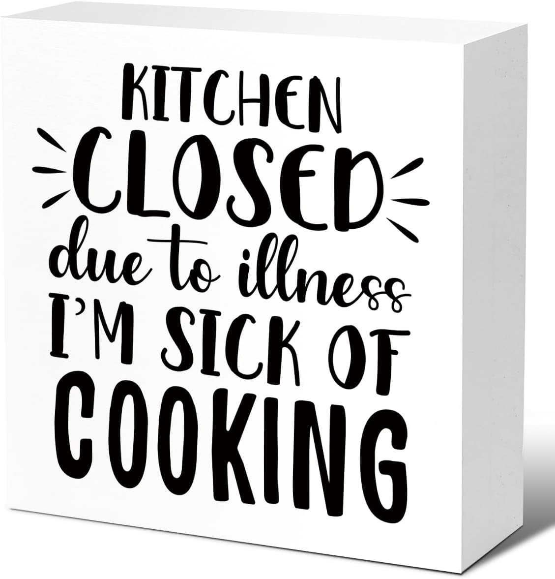 Zomyto 7"x7" Rustic Kitchen Closed Due to Illness Kitchen Sign Decor ...