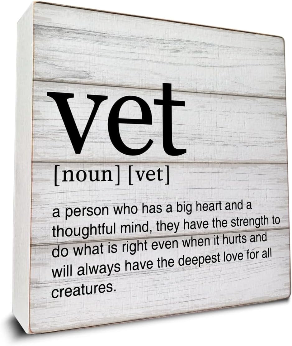 Zomyto 7"x7" Veterinary Gift Vet Quotes Wooden Box Sign Vet Definition ...
