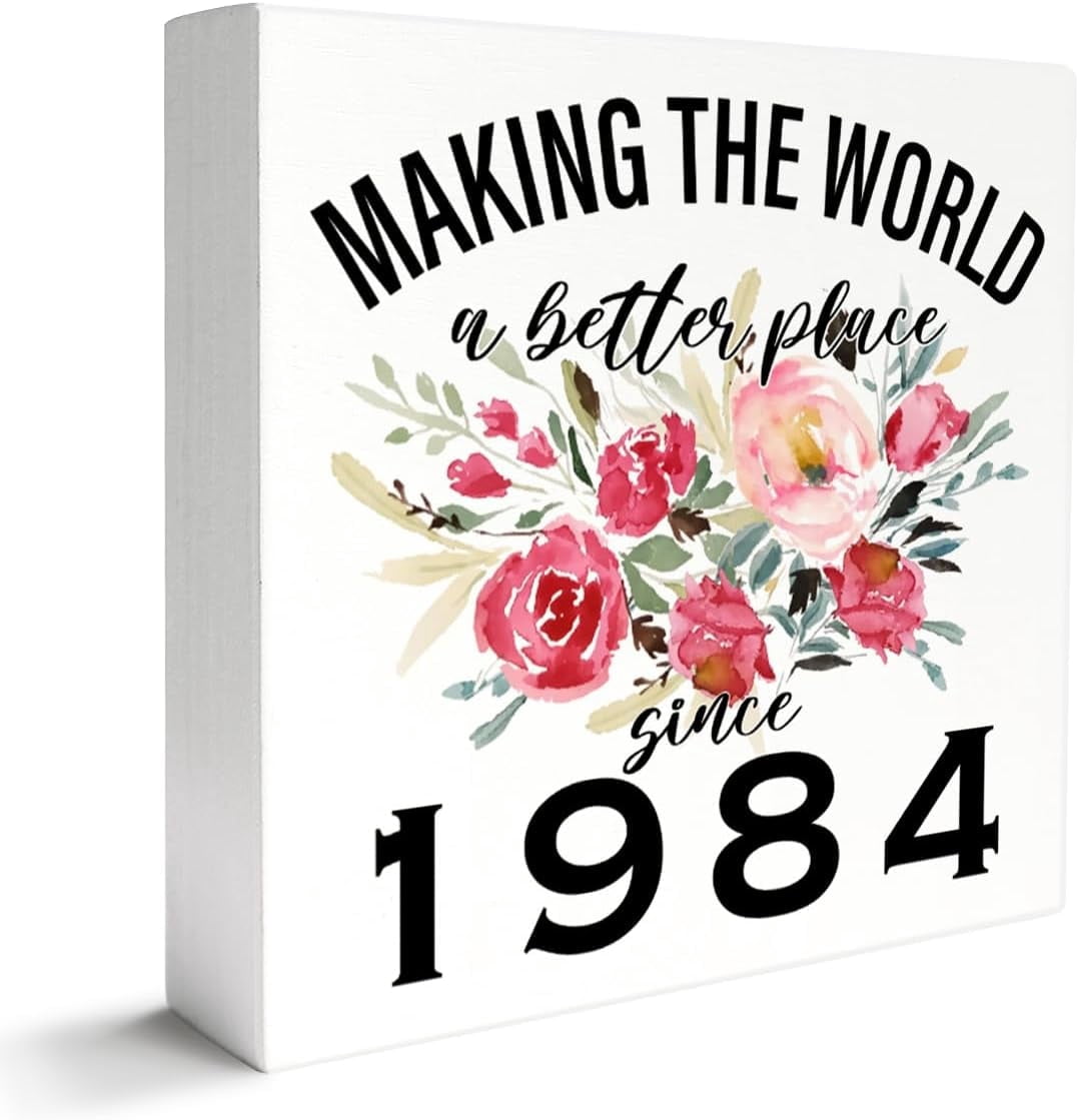 Zomyto 7"x7" Wooden Box Sign,Happy 40th Birthdays for Women Mom Grandma ...
