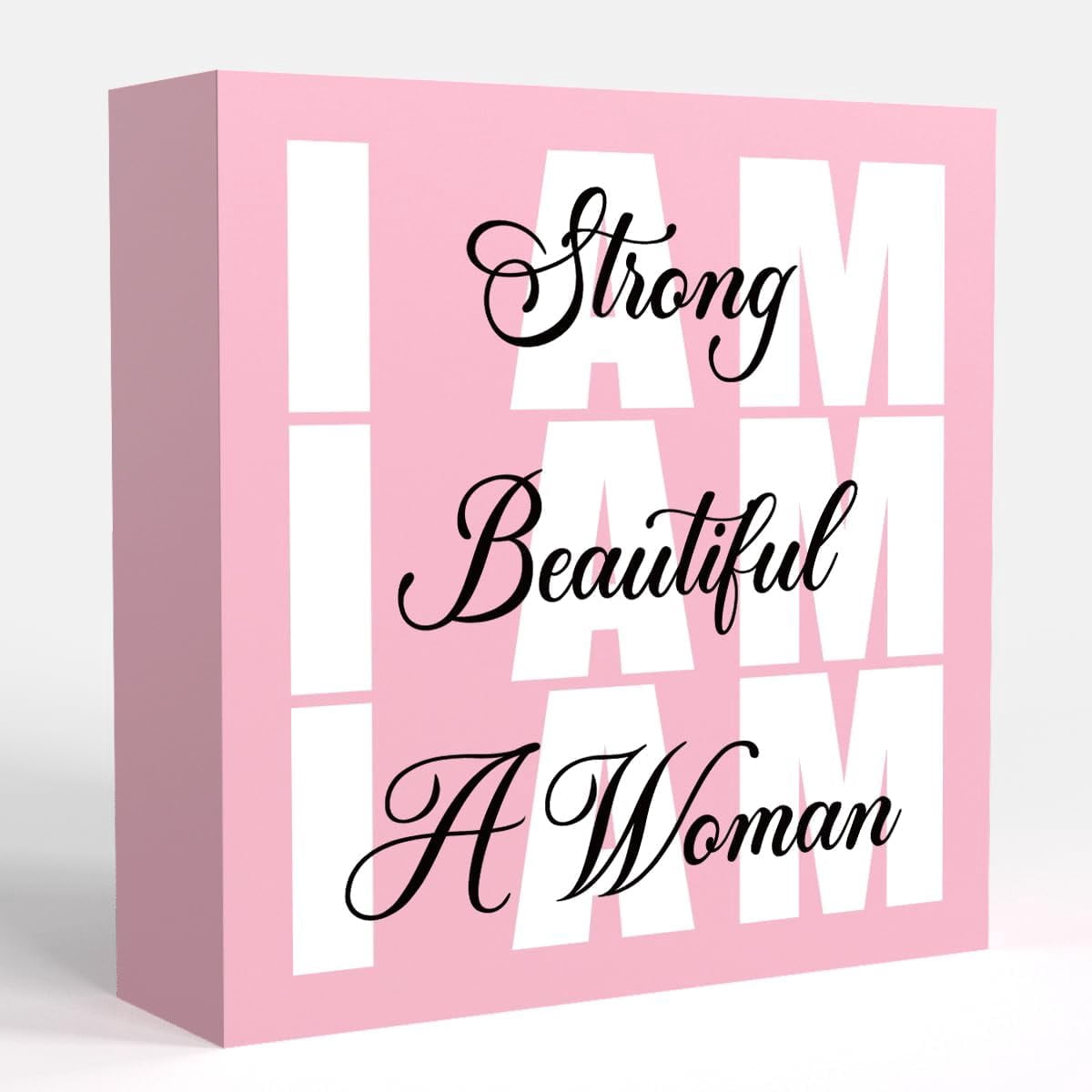 Zomyto 7x7 IN I Am Strong I Am Beautiful I Am A Woman Wooden Box Sign ...