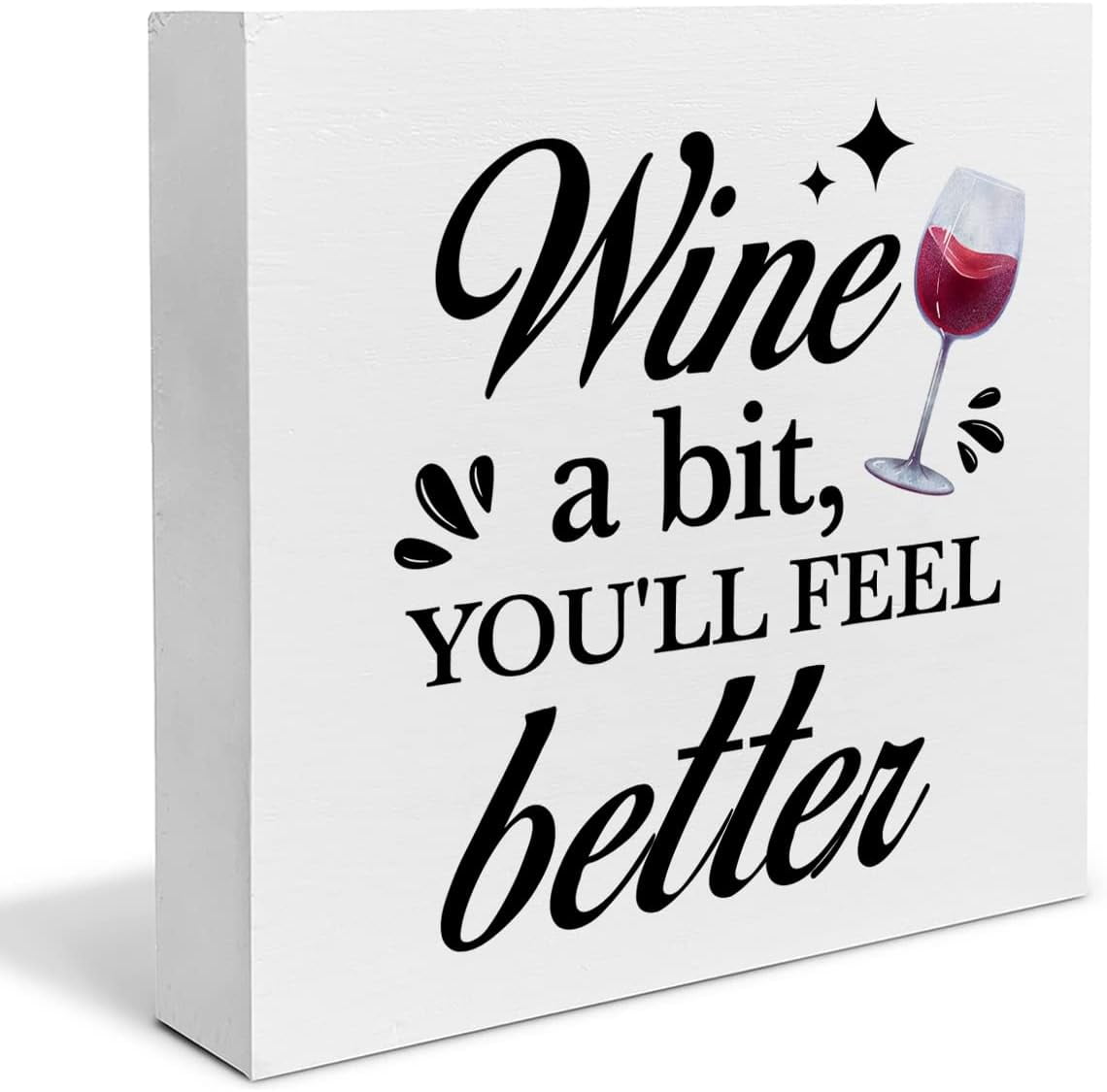 Zomyto 7x7 IN Kitchen Saying Wooden Box Sign Art Desk Decor You'll Feel ...