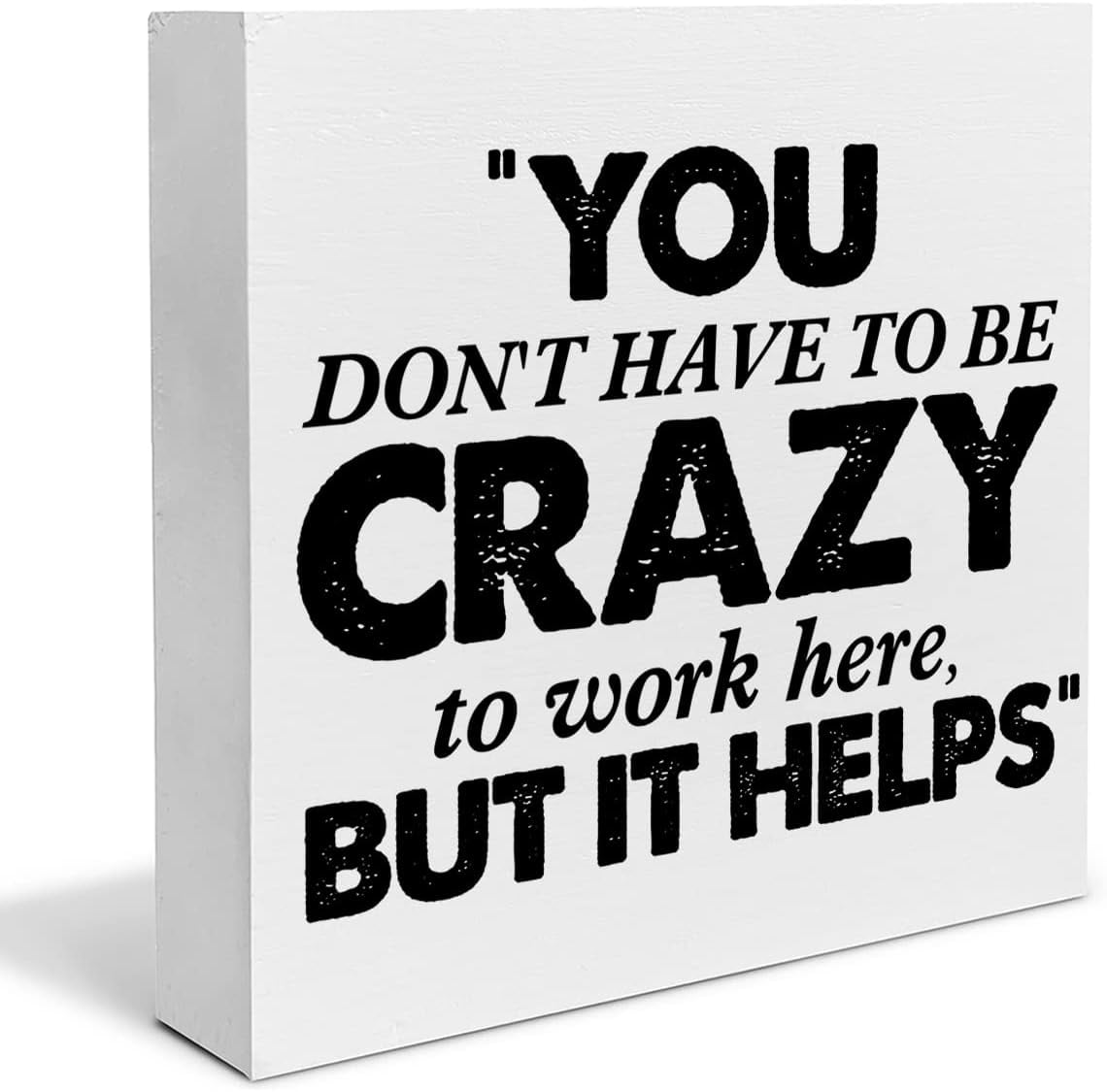 Zomyto 7x7 IN Wooden Box Sign Funny Office Desk Decor Sign Humor Office ...