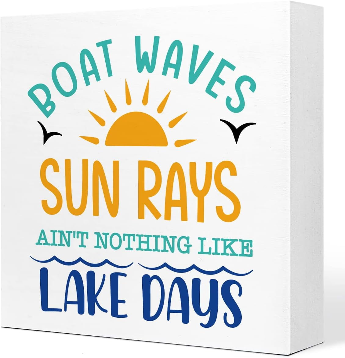 Zomyto 7x7 In Boat Waves Sun Rays ain't Nothing Like Lake Days Rustic ...