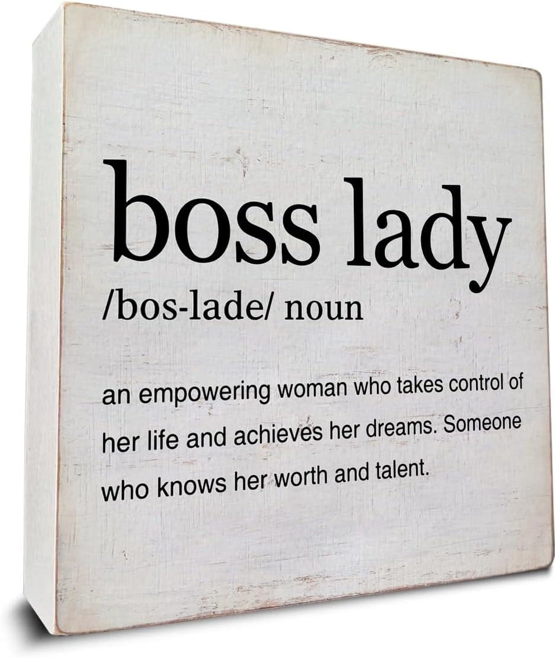 Zomyto 7x7 In Boss Lady Gifts for Women Boss Lady Definition Art Wooden ...