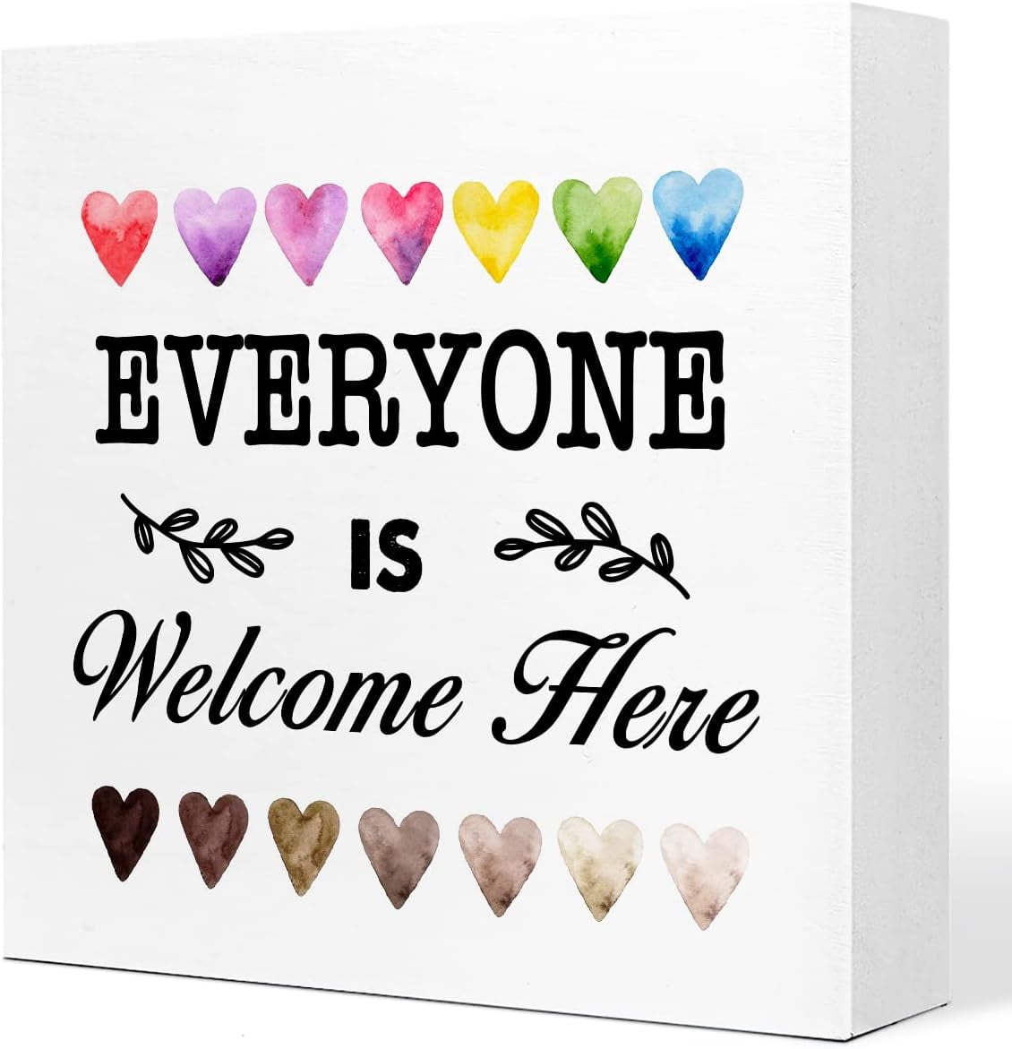Zomyto 7x7 In Everyone Is Welcome Here Wooden Box Sign,Back to School ...