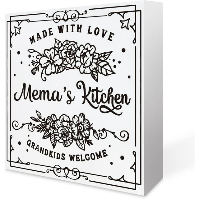 Zomyto 7x7 In Funny Mema's Kithcen Wooden Box Sign Decor Desk Sign ...