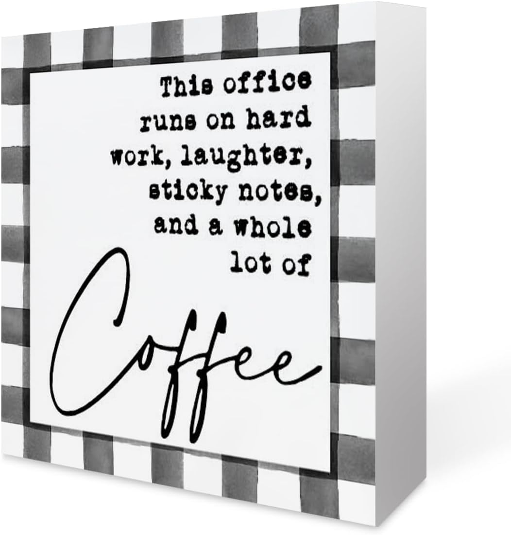 Zomyto 7x7 In Funny Office Decor Hard Work Laughter Wooden Box Sign ...