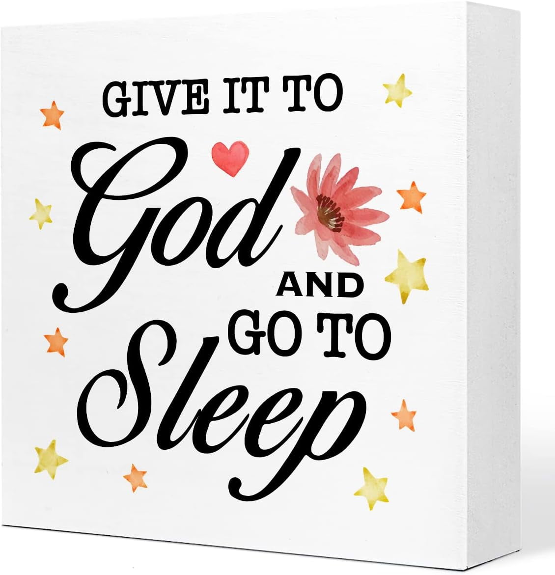 Zomyto 7x7 In Give It to God and Go to Sleep Wooden Box Sign Rustic ...