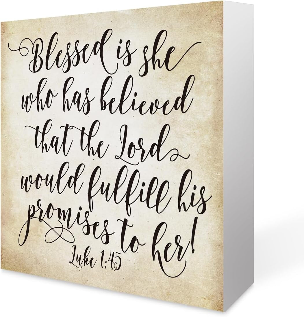 Zomyto 7x7 In Inspirational Bible Verse Blessed is She Who Has Believed ...