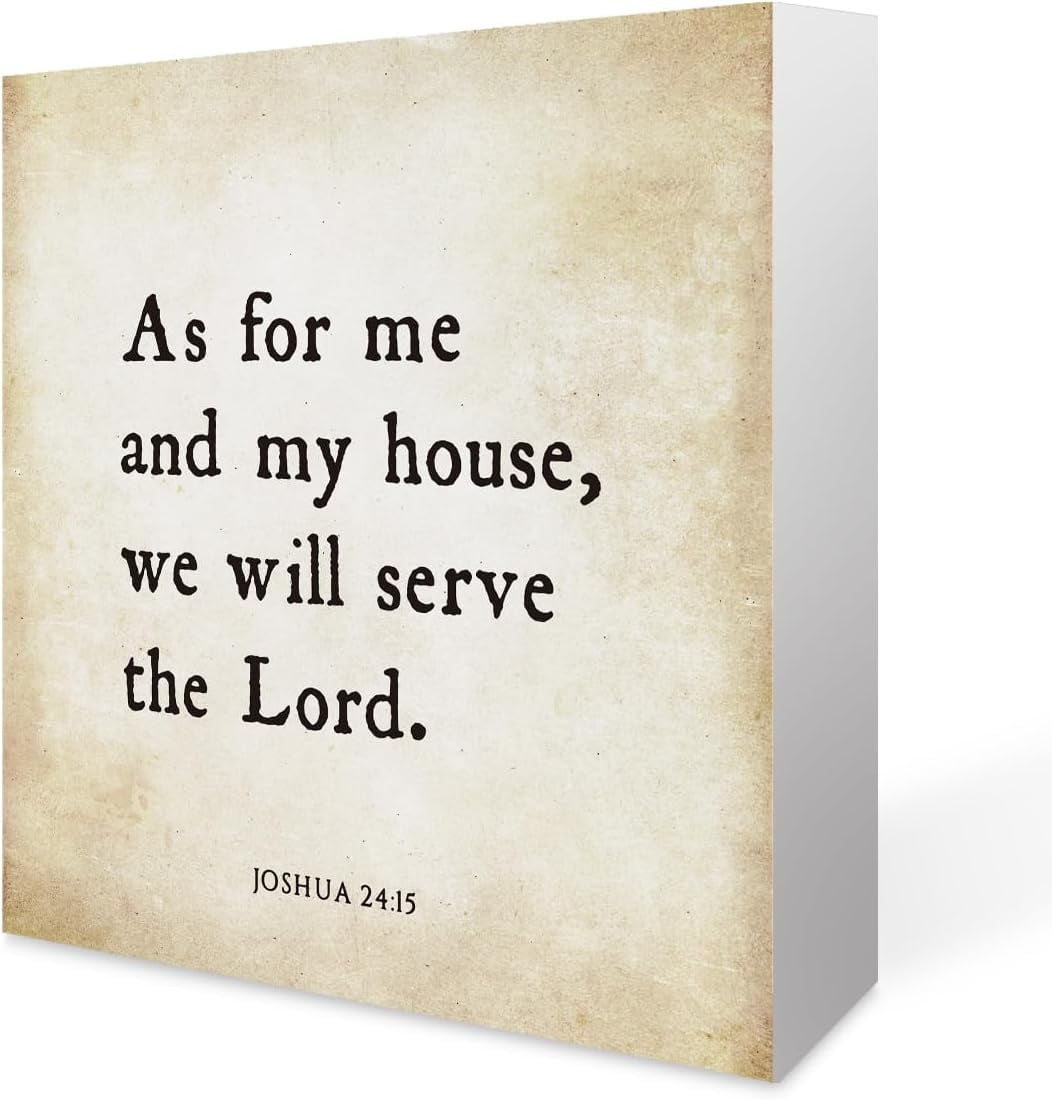 Zomyto 7x7 In Inspirational Bible Verse Wooden Box Sign As For Me And ...